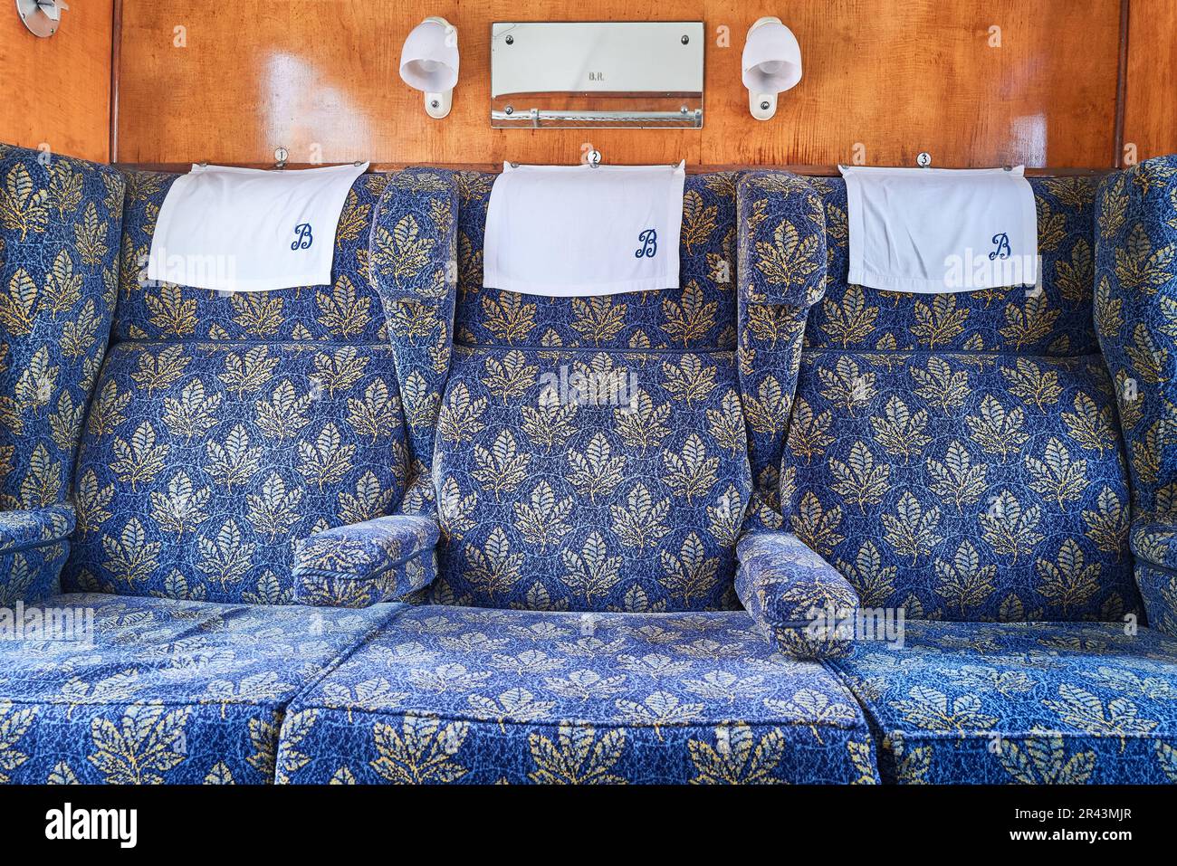 First class compartment on a carriage of the Bluebell steam railway ...