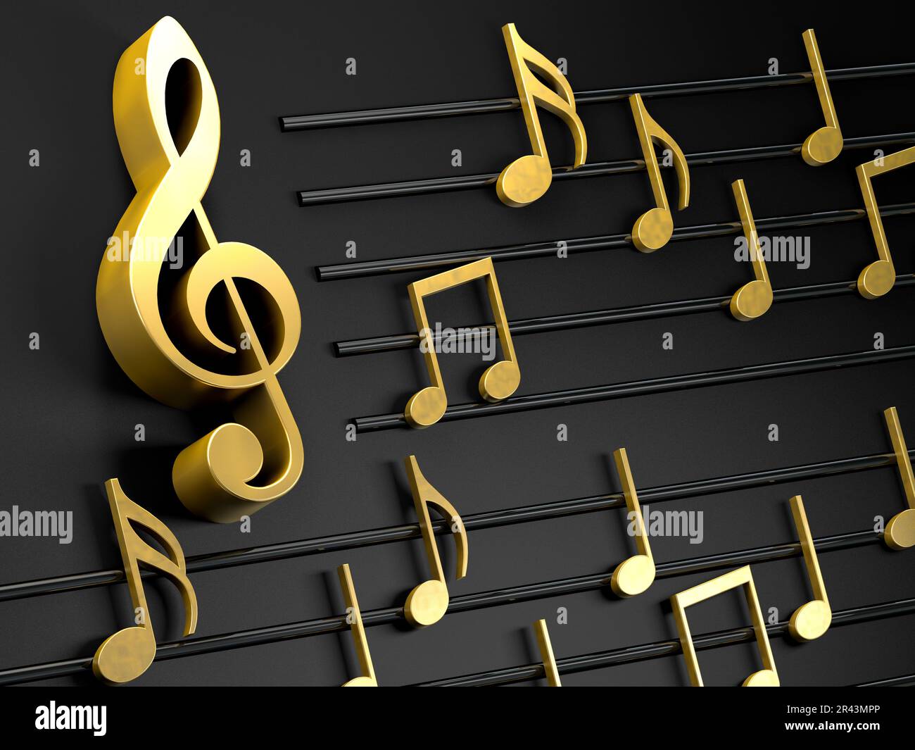 Abstract concept of symphony and classical music.Treble clef Stock ...