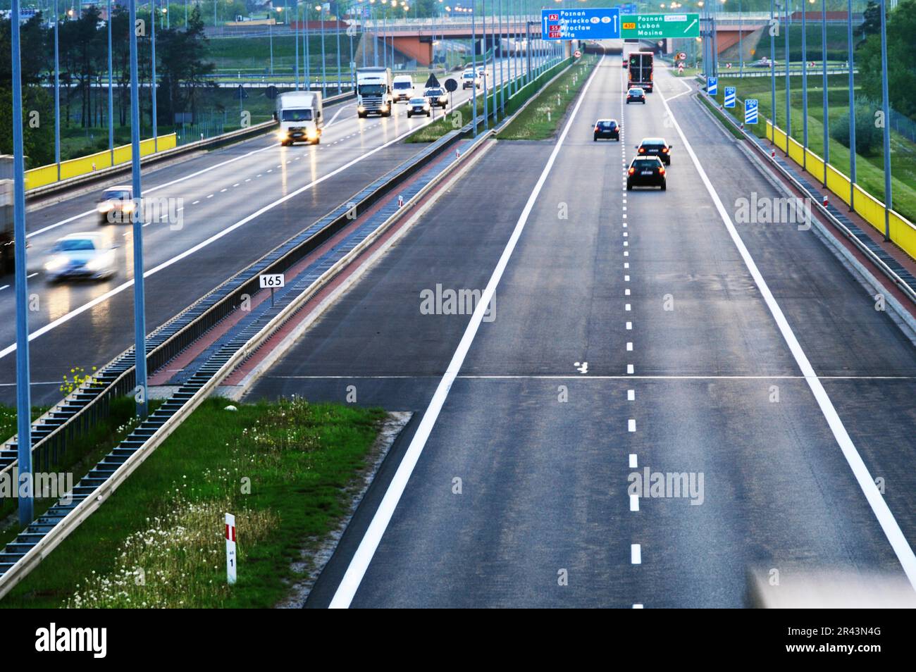Controlled-access highway in Poznan, Poland Stock Photo - Alamy
