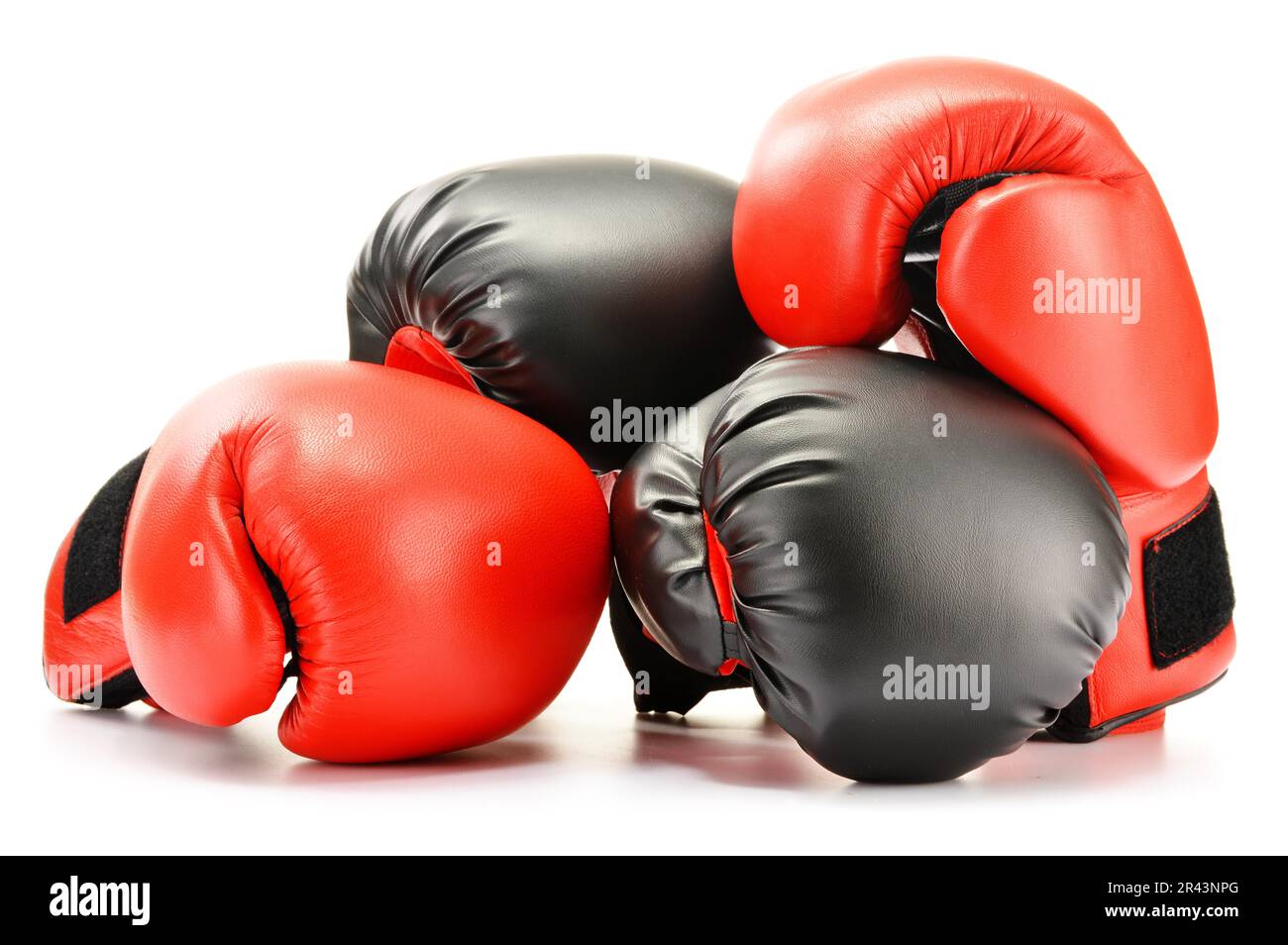 Two pairs of leather boxing gloves isolated on white Stock Photo - Alamy