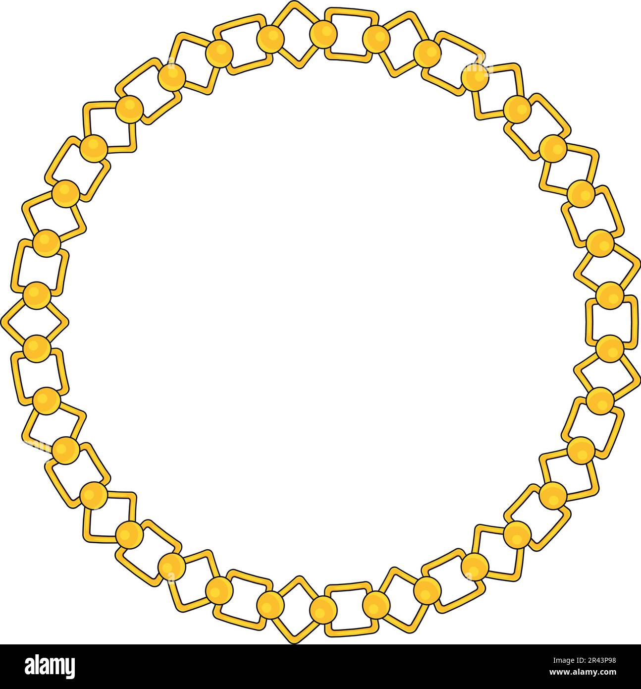 Round Chain frame. Circle chains border. Boho bracelet Stock Vector ...