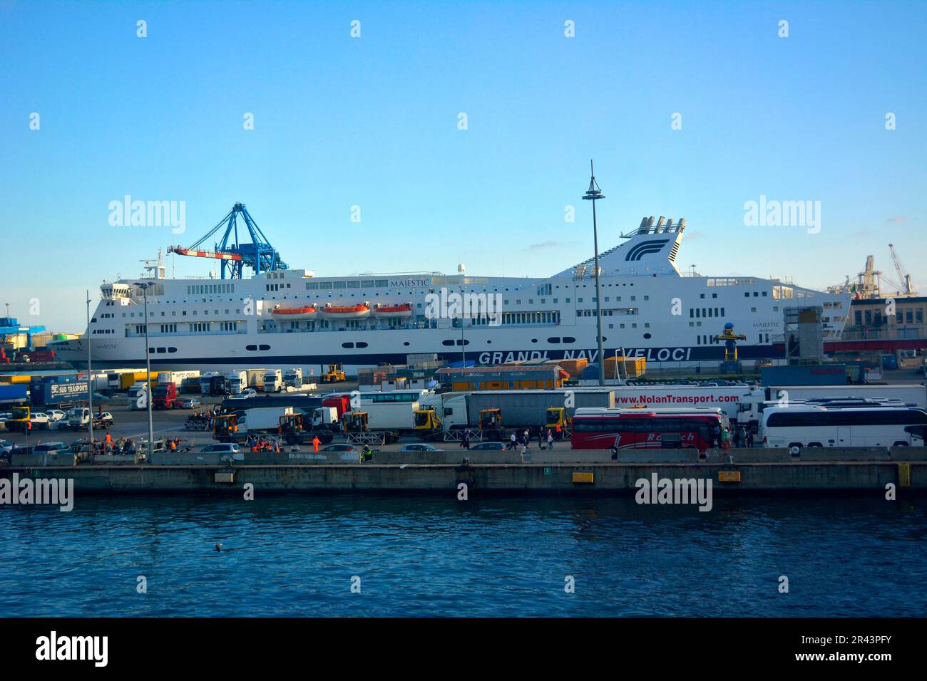 Italy, Italia, Port of Genoa, Grandi Navi Veloci ferryboat Stock Photo ...