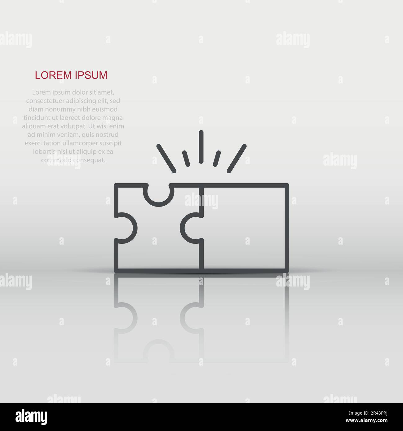 Puzzle compatible icon in flat style. Jigsaw agreement vector ...