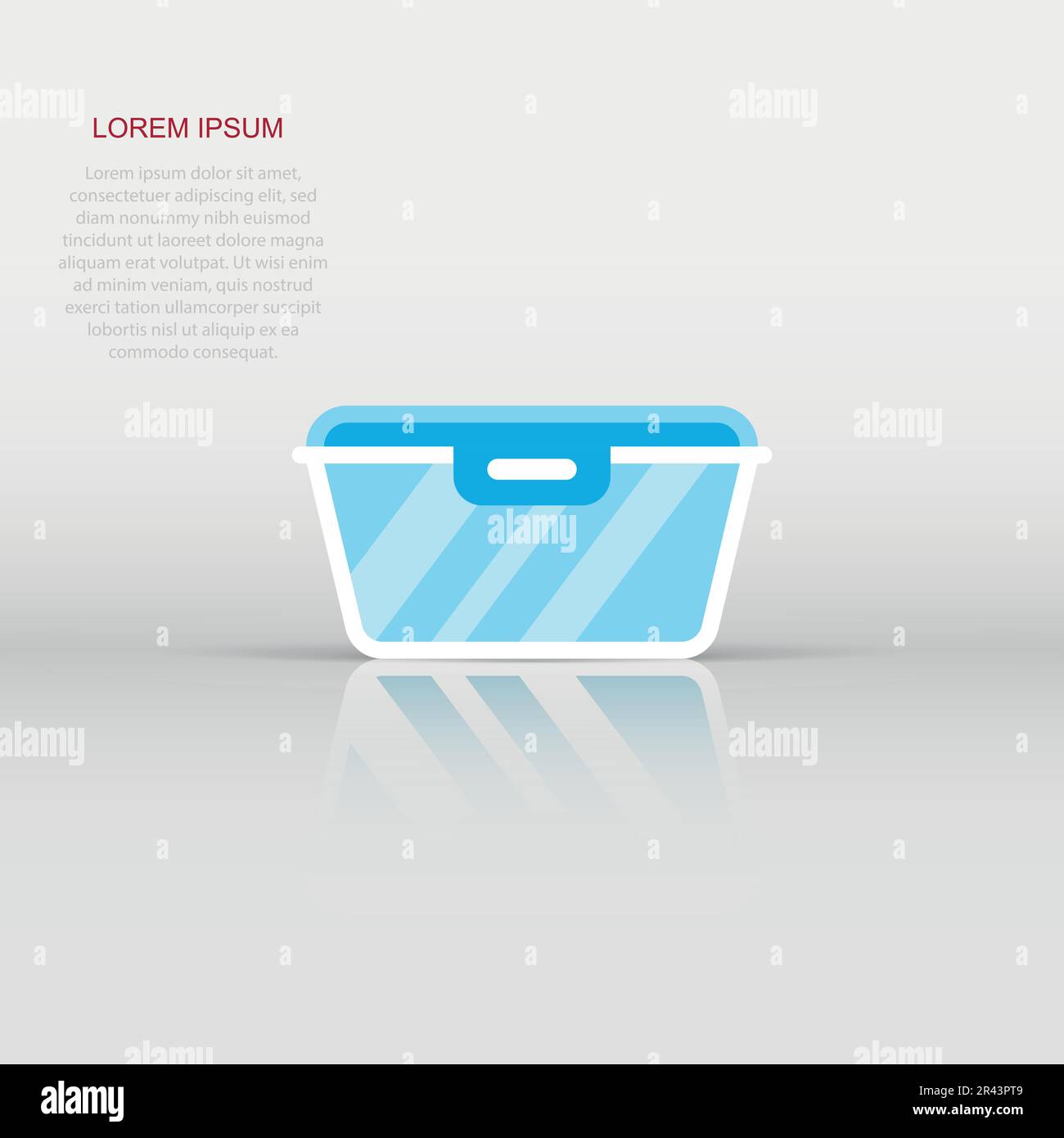 Food container icon in flat style. Kitchen bowl vector illustration on ...