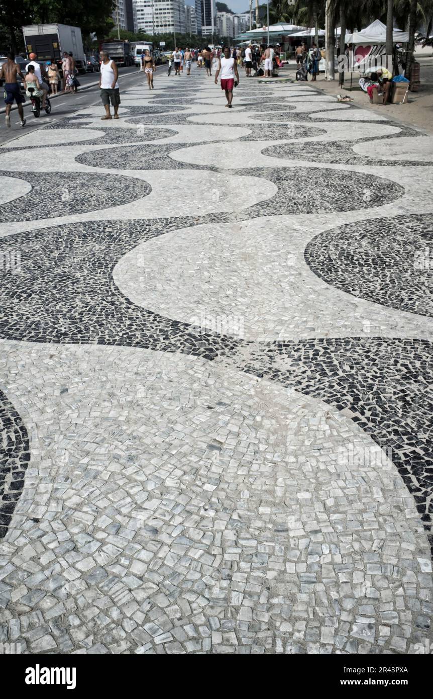 Pavement, Copacabana, Rio de Janeiro, Brazil Stock Photo - Alamy