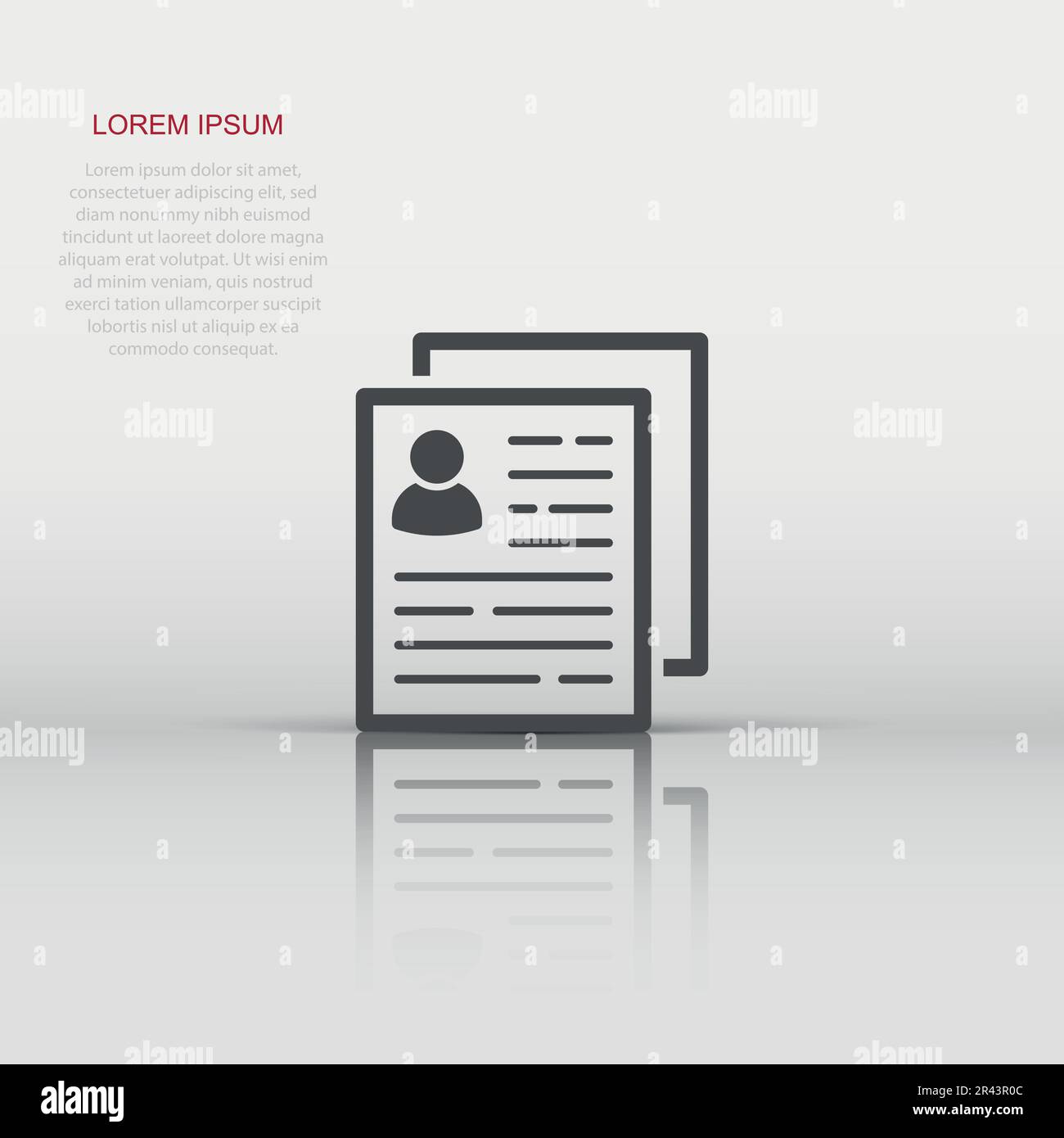 Resume icon in flat style. Contract document vector illustration on ...