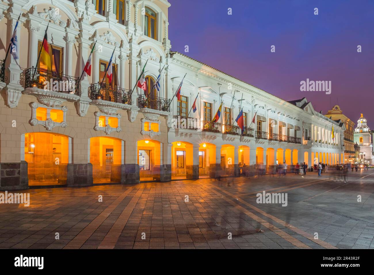 Presidential Palace by night, Quito, Pichincha Province, Ecuador ...