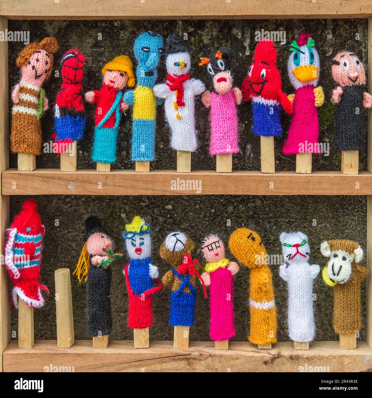 Otavalo market, colourful textile dolls, Imbabura province, Ecuador ...