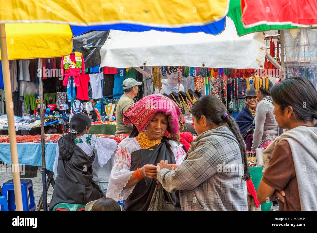 Street scene, Otavalo market, Imbabura province, Ecuador Stock Photo ...