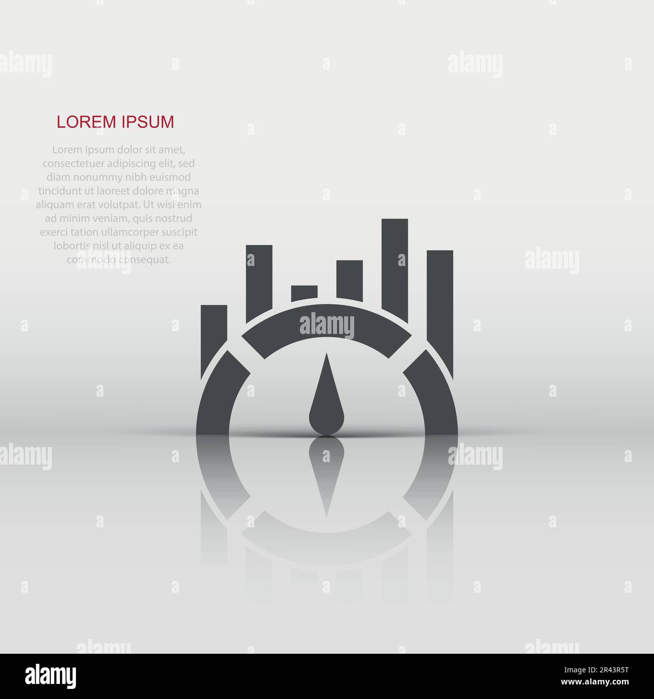 Benchmark measure icon in flat style. Dashboard rating vector ...