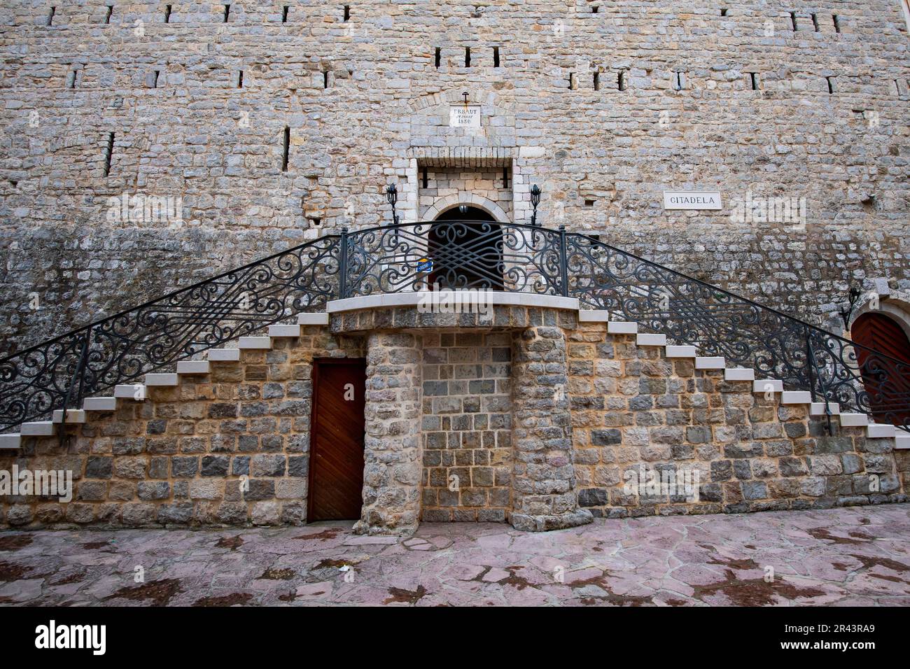 Entrance to St. Mary's Castle, Citadel, Old Town, Budva, Montenegro ...