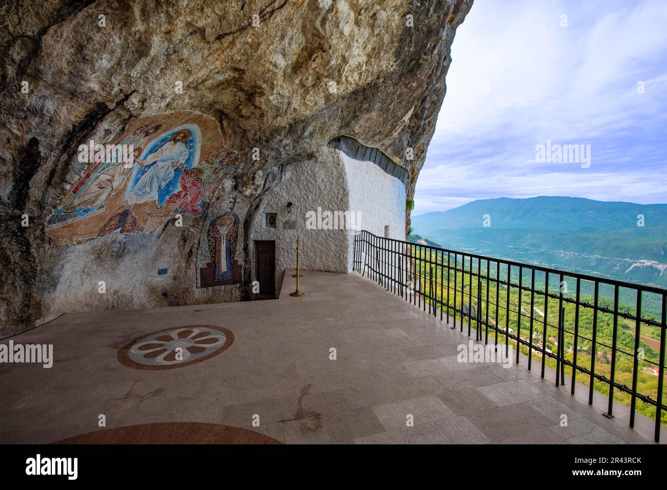 Historical mosaics, Serbian Orthodox Monastery Ostrog, upper building ...