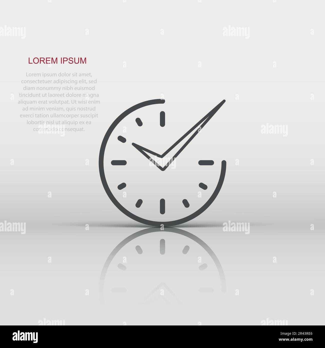 Real time icon in flat style. Clock vector illustration on white ...
