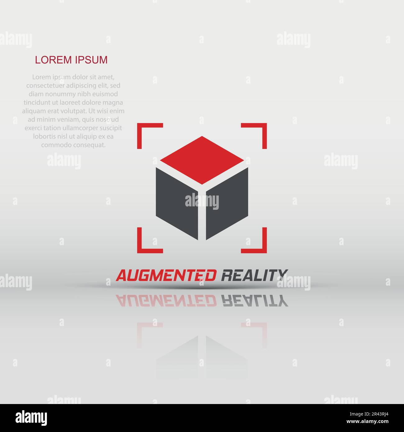 Augmented reality icon in flat style. Vr device vector illustration on ...