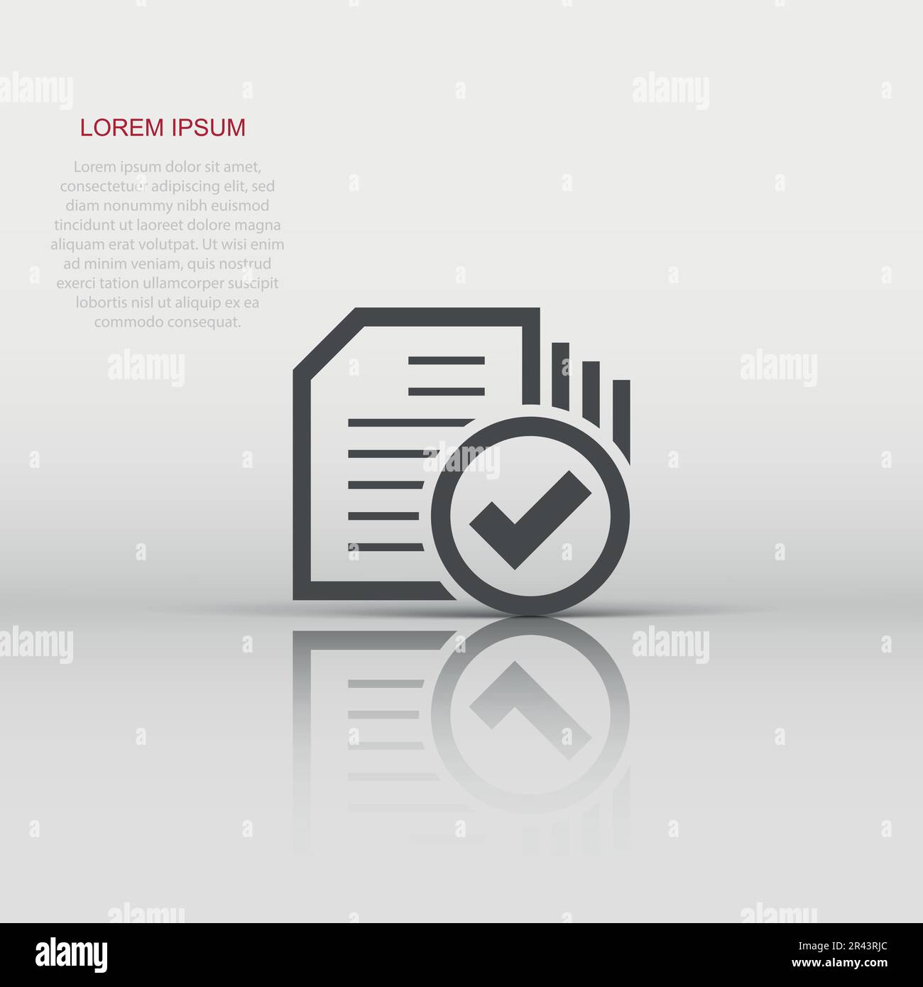 Compliance document icon in flat style. Approved process vector ...
