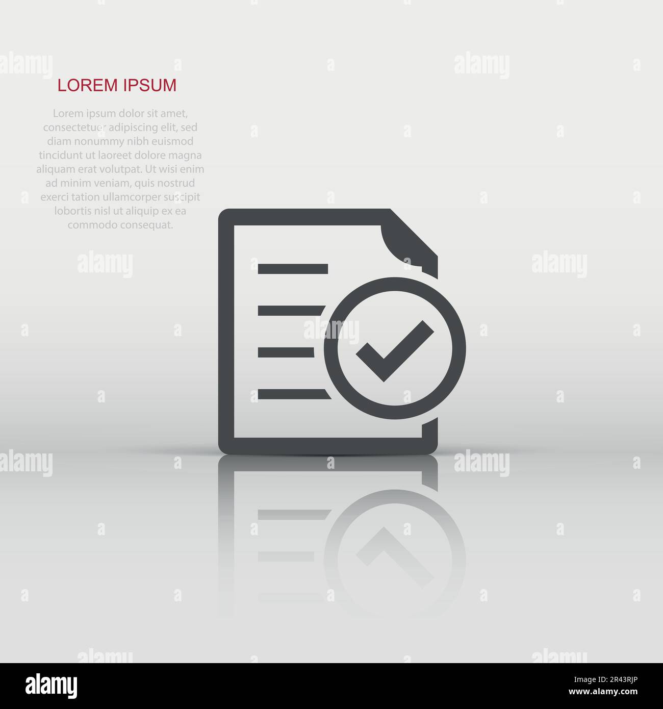Compliance document icon in flat style. Approved process vector ...