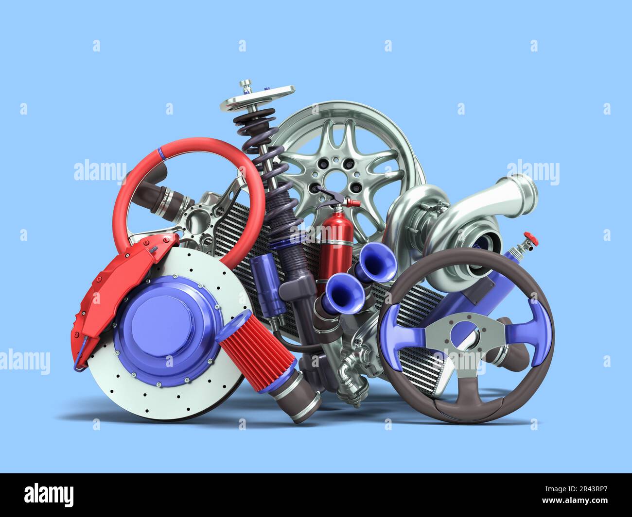 Set of custom spare parts for tuning the internal components 3d renyer ...