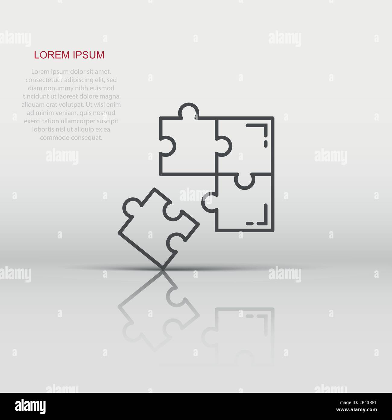 Puzzle compatible icon in flat style. Jigsaw agreement vector ...