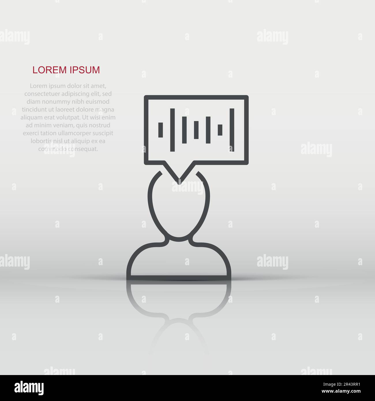 Voice recognition icon in flat style. Authentication sound vector ...