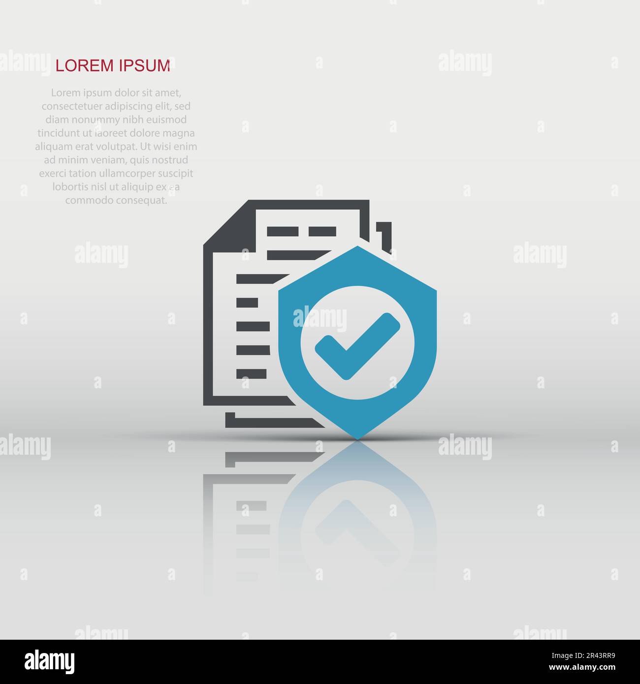 Insurance policy icon in flat style. Report vector illustration on ...