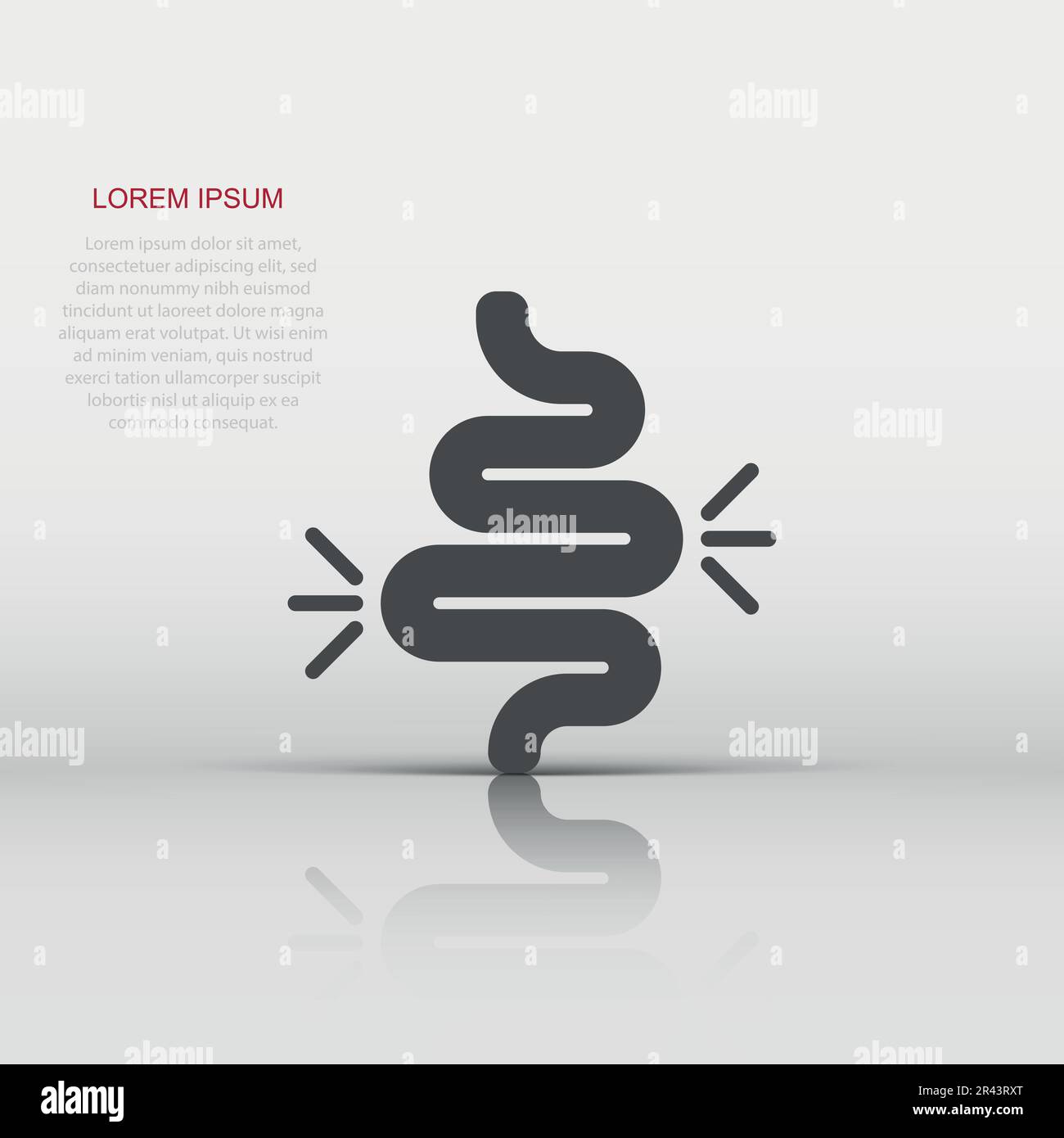 Gut constipation icon in flat style. Colitis vector illustration on ...