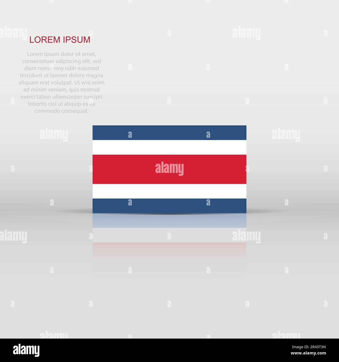 Costa rica flag icon in flat style. National sign vector illustration ...