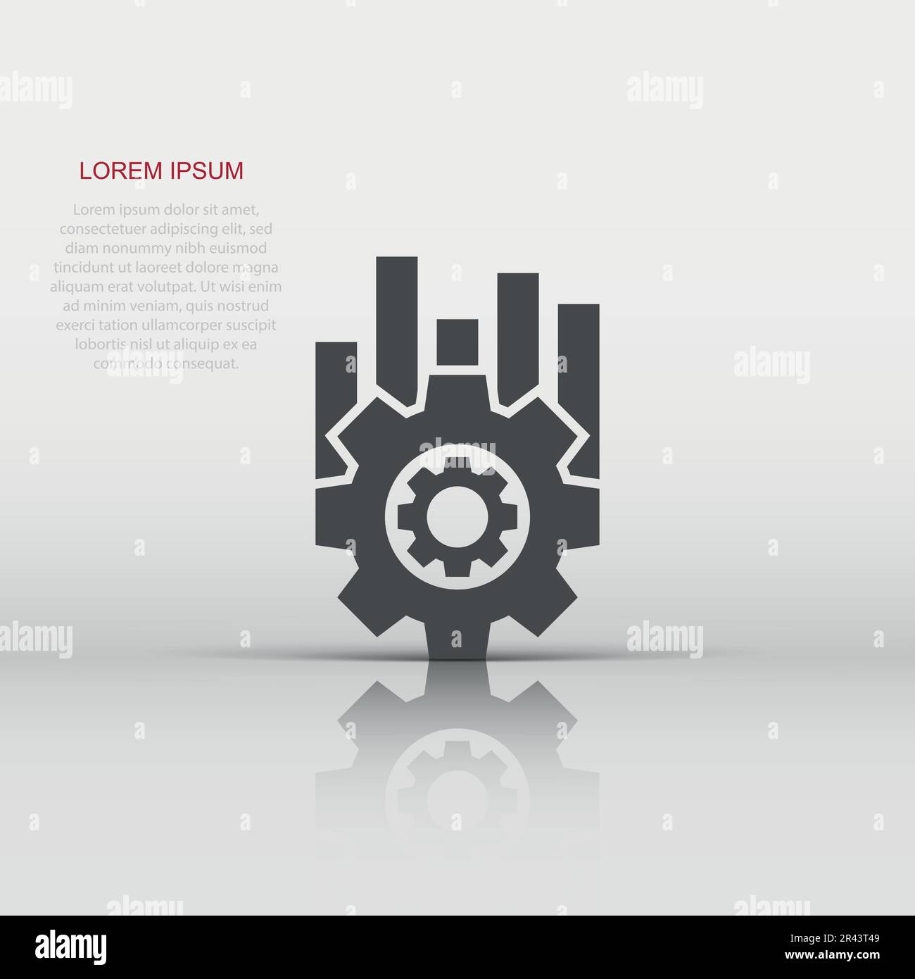 Operation project icon in flat style. Gear process vector illustration ...
