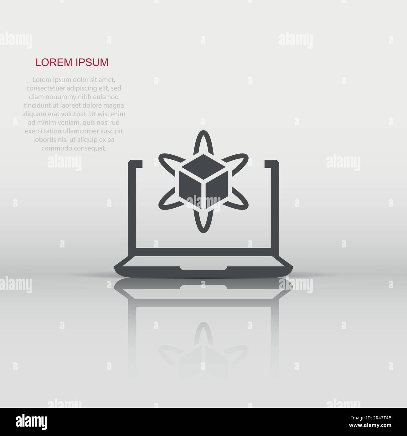 Computer simulation icon in flat style. Vr device vector illustration ...