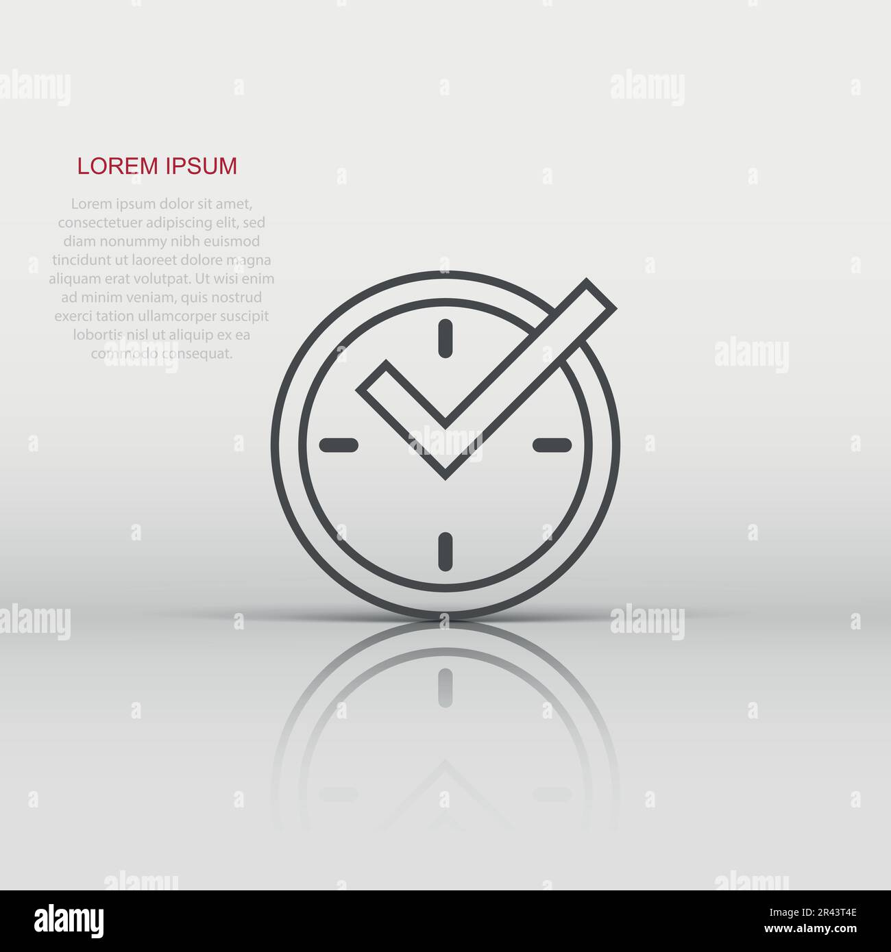 Real time icon in flat style. Clock vector illustration on white ...