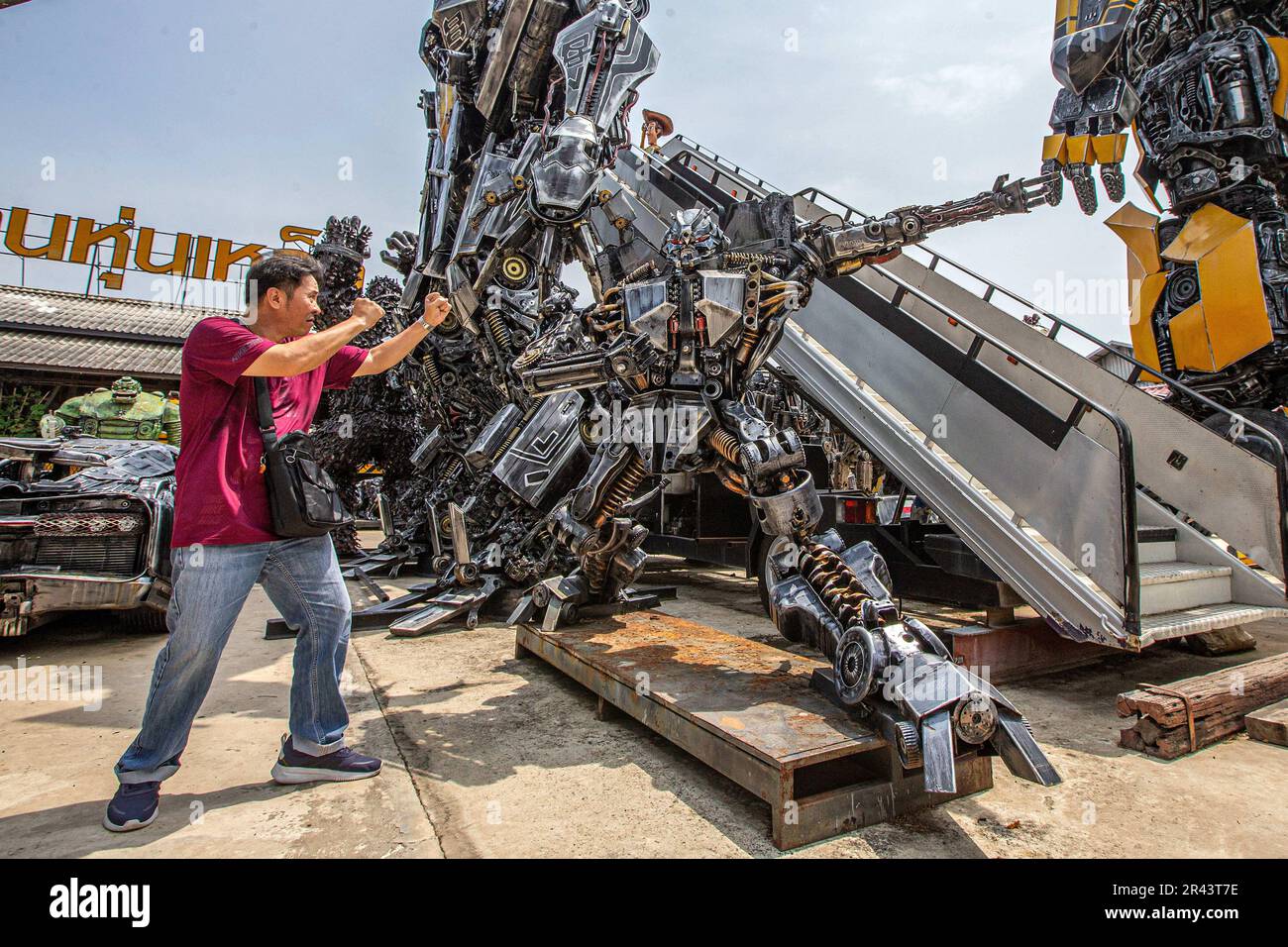 Ang Thong, Thailand. 25th May, 2023. A tourist visits the Transformer ...