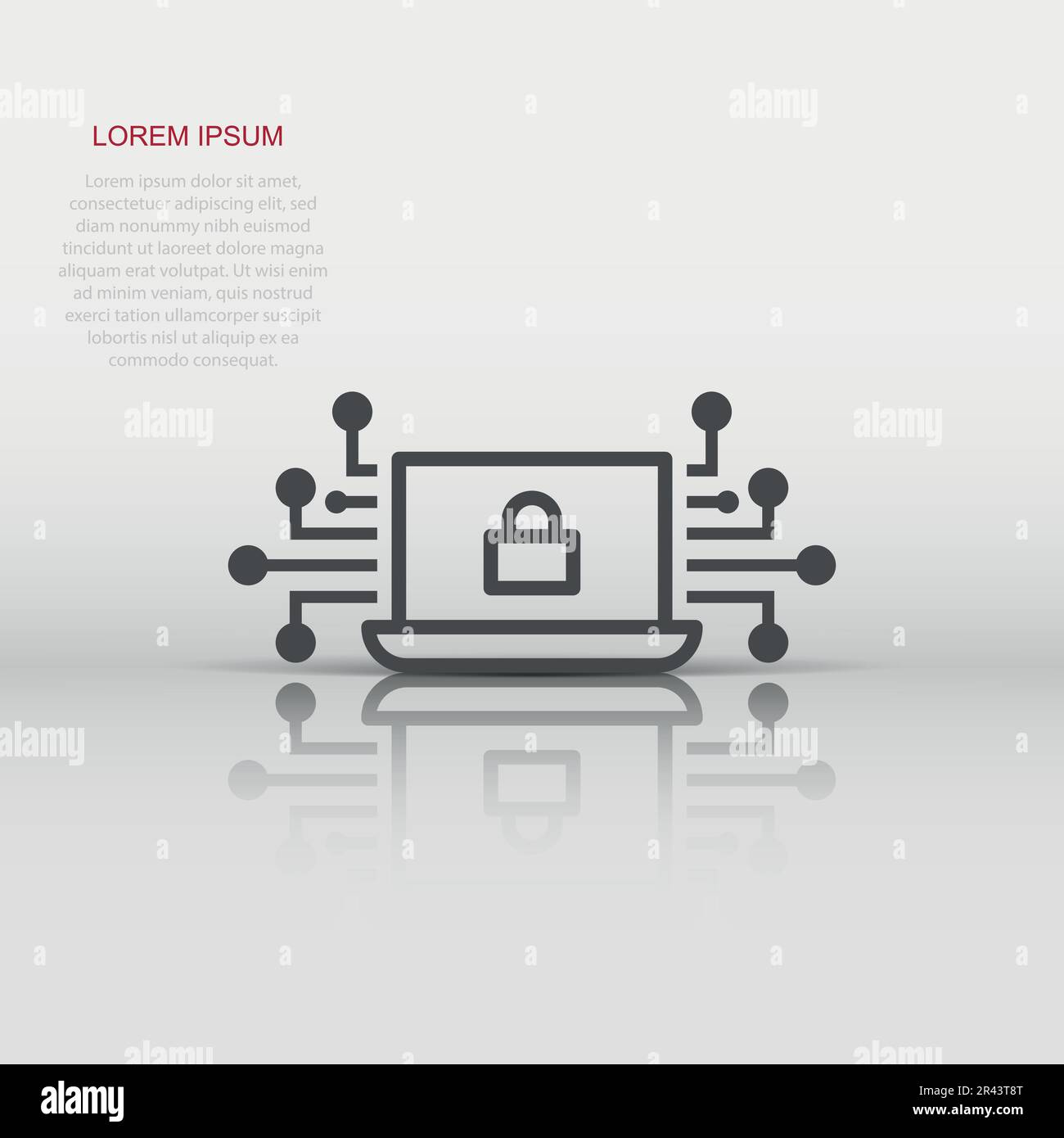 Cyber security icon in flat style. Padlock locked vector illustration ...