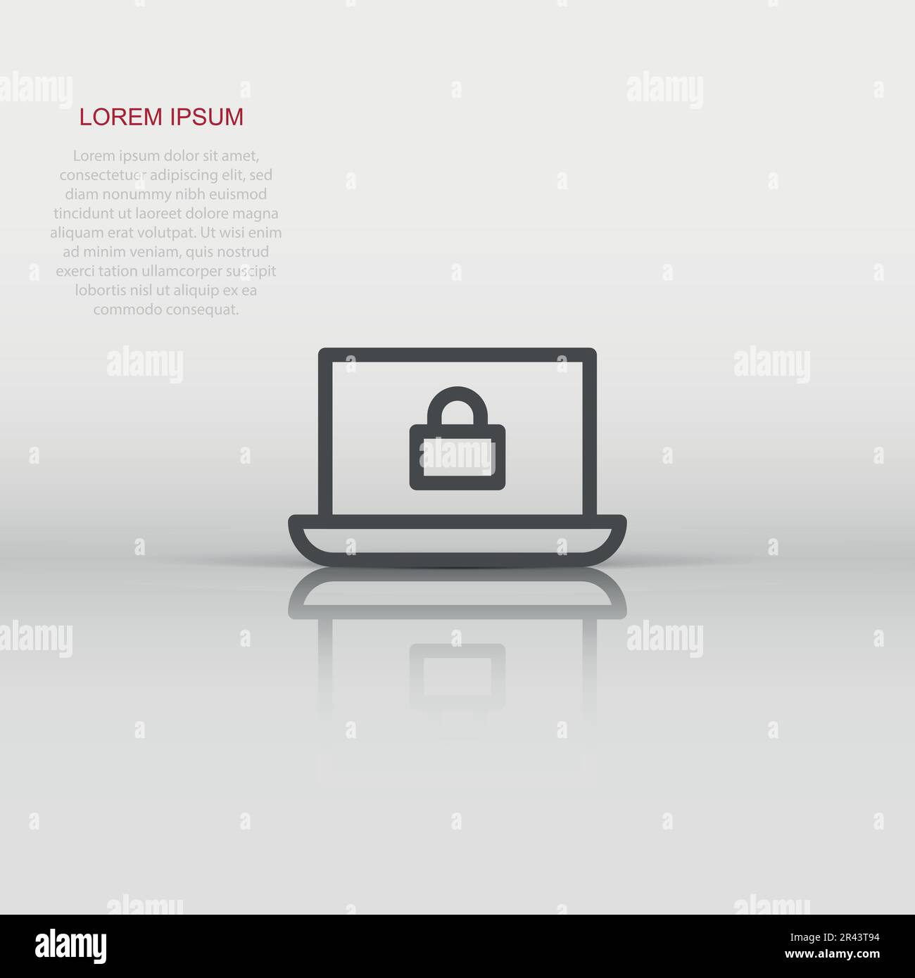 Cyber security icon in flat style. Padlock locked vector illustration ...