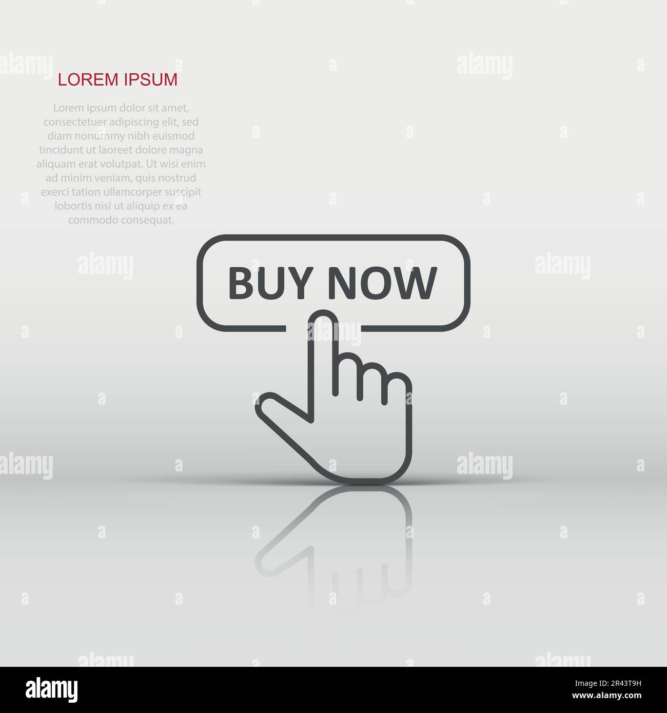 Buy now shop icon in flat style. Finger cursor vector illustration on ...