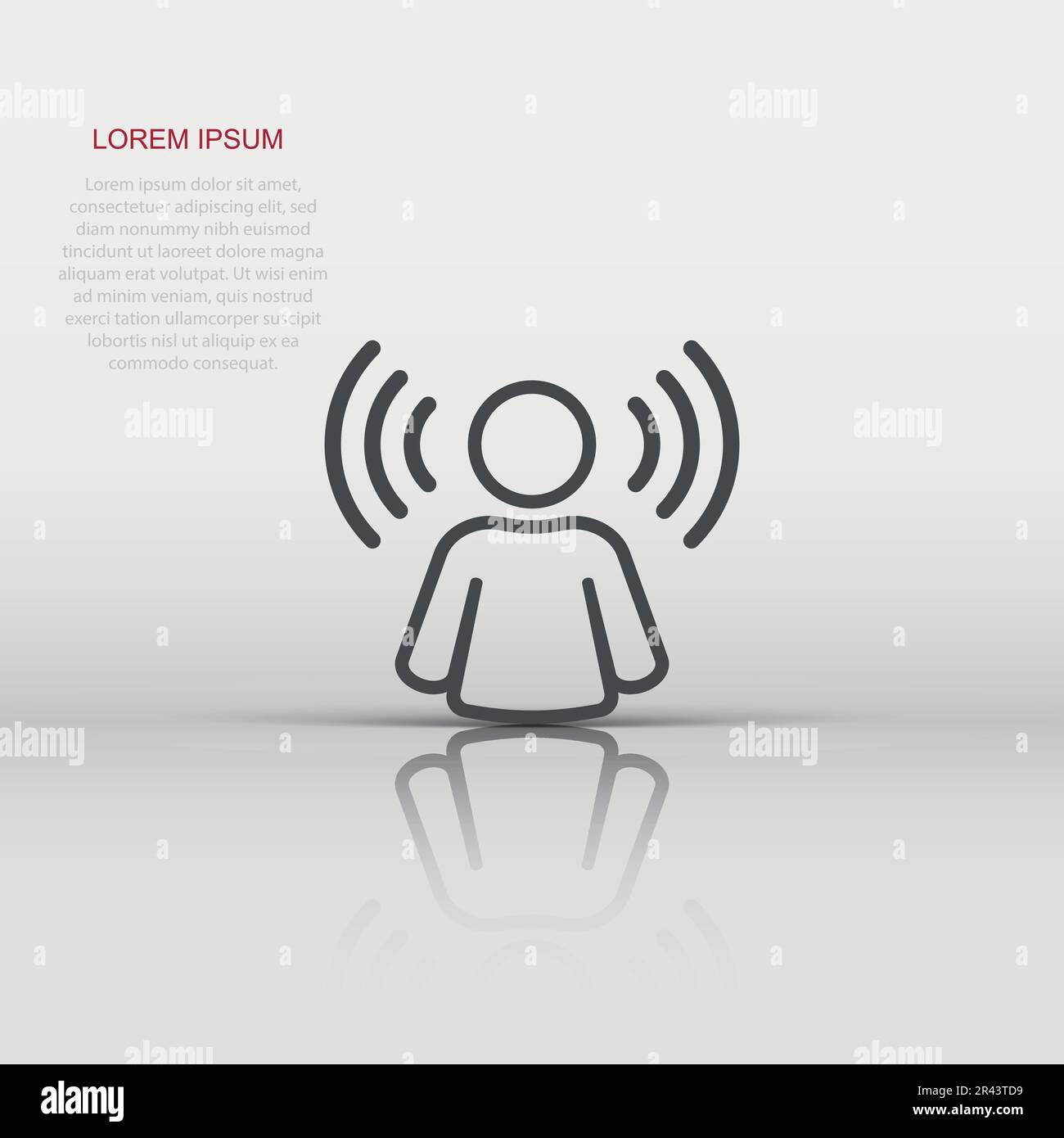 Mind awareness icon in flat style. Idea human vector illustration on ...