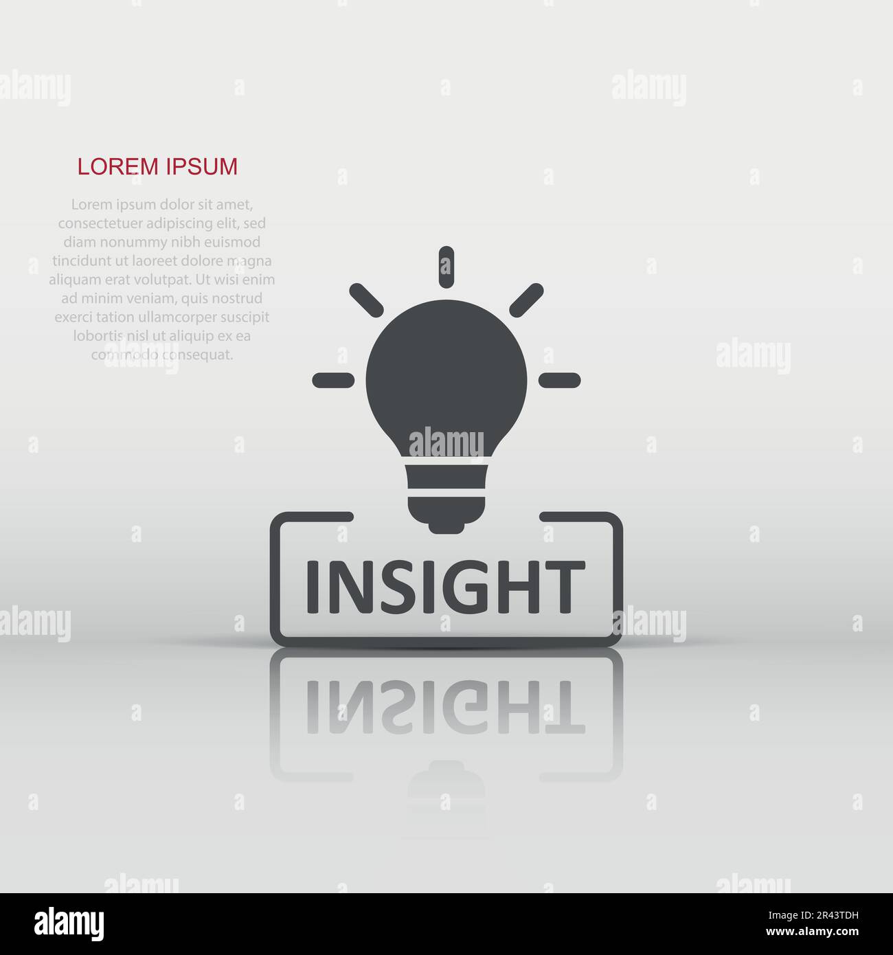 Insight icon in flat style. Bulb vector illustration on white isolated ...