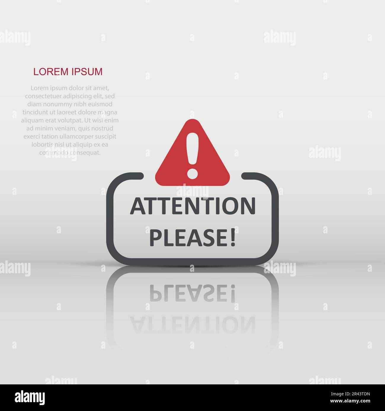 Attention please sign icon in flat style. Warning information vector ...