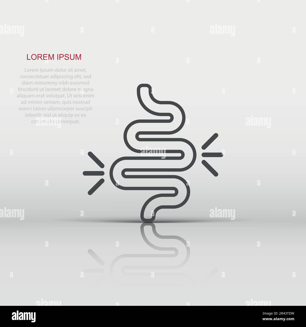 Gut constipation icon in flat style. Colitis vector illustration on ...