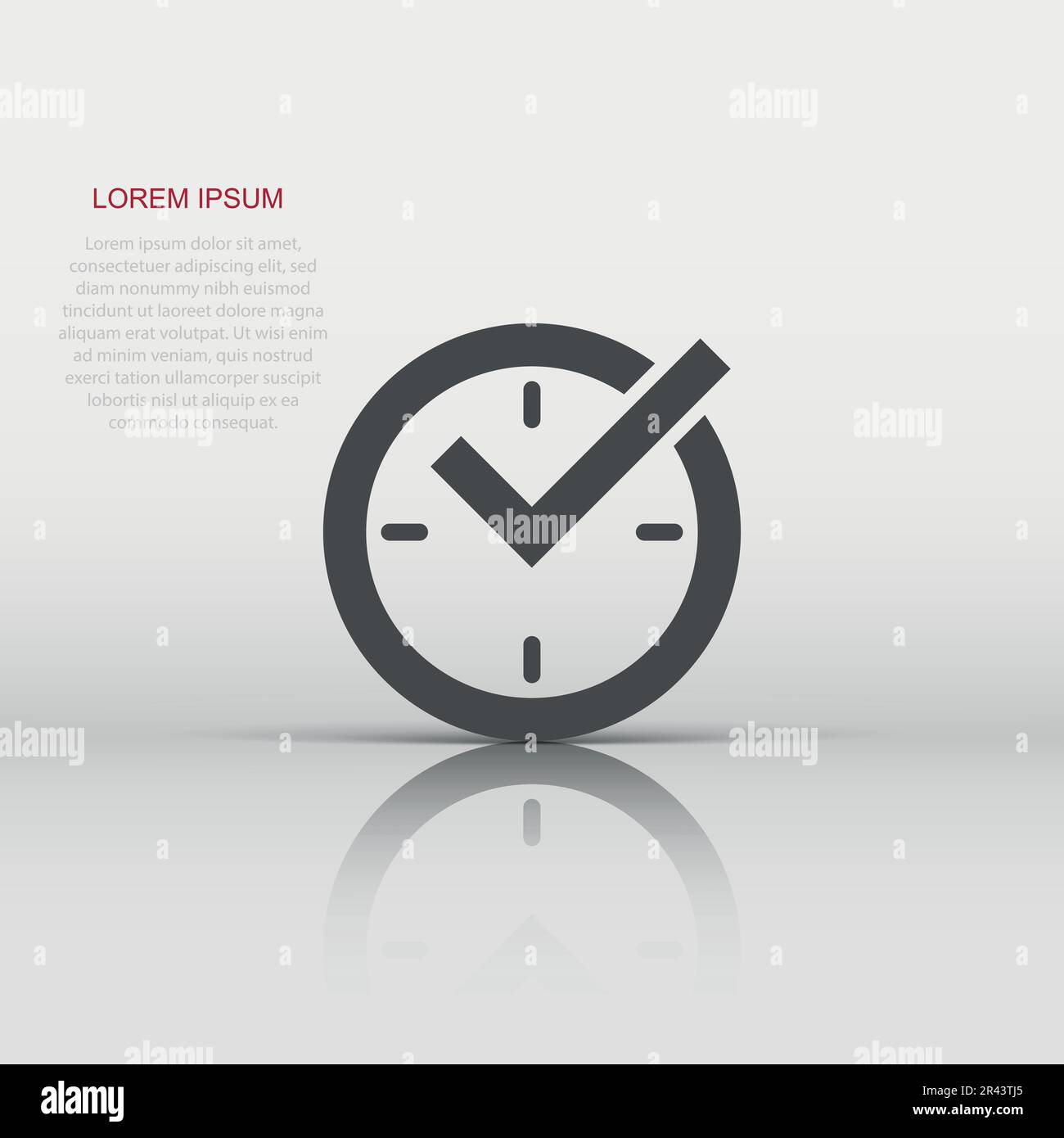 Real time icon in flat style. Clock vector illustration on white ...