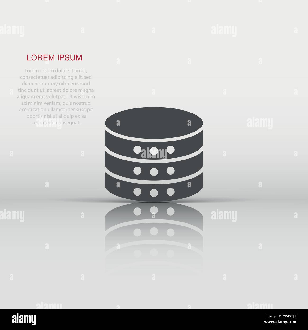 Data center icon in flat style. Server vector illustration on white ...
