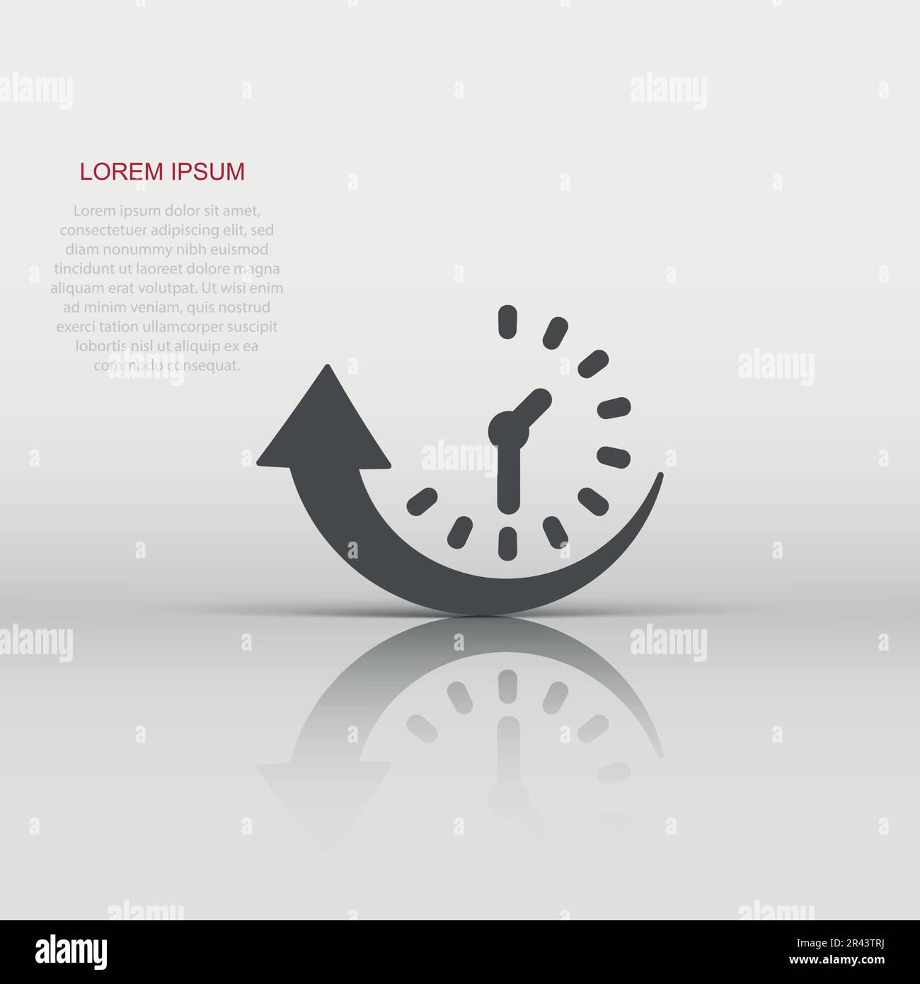 Downtime icon in flat style. Uptime vector illustration on white ...