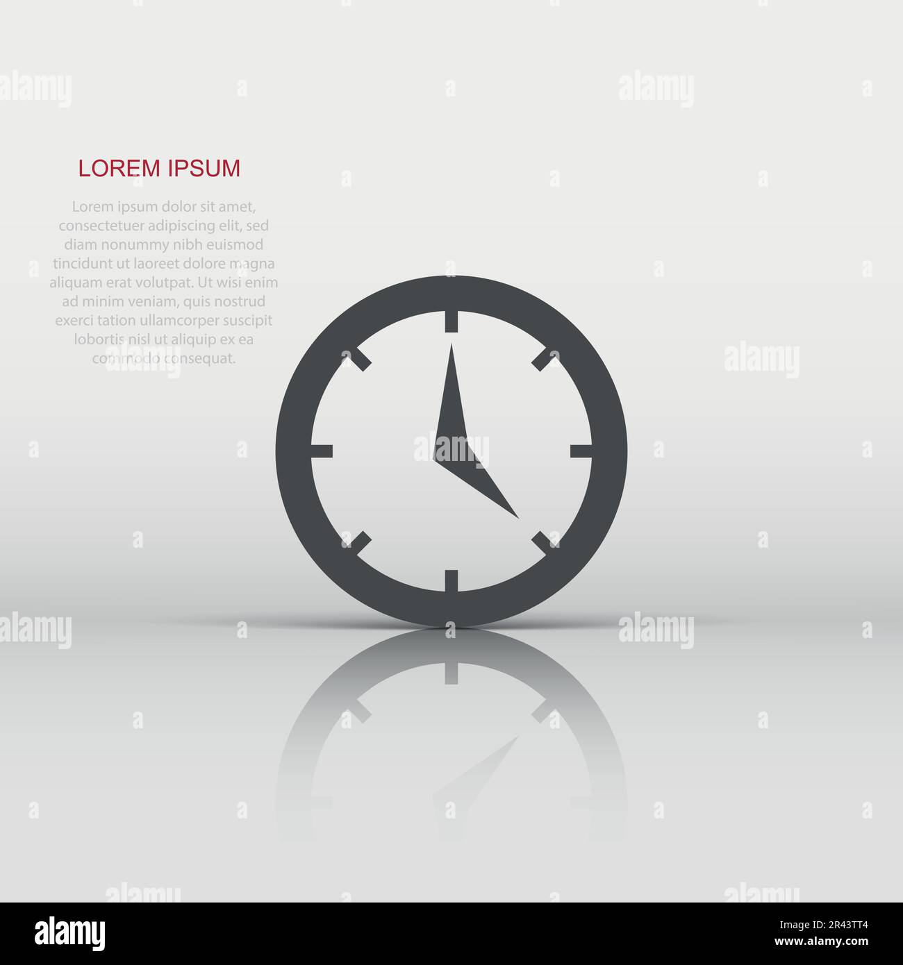 Real time icon in flat style. Clock vector illustration on white ...