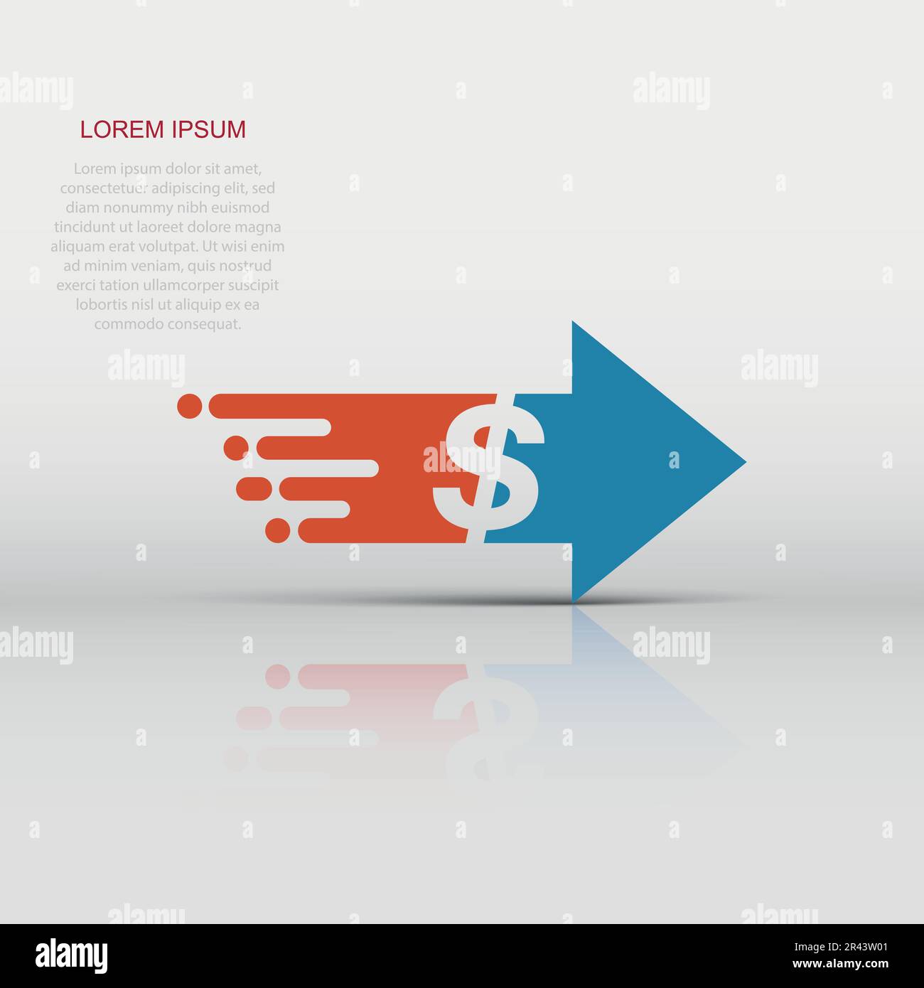 Transfer money icon in flat style. Dollar vector illustration on white ...