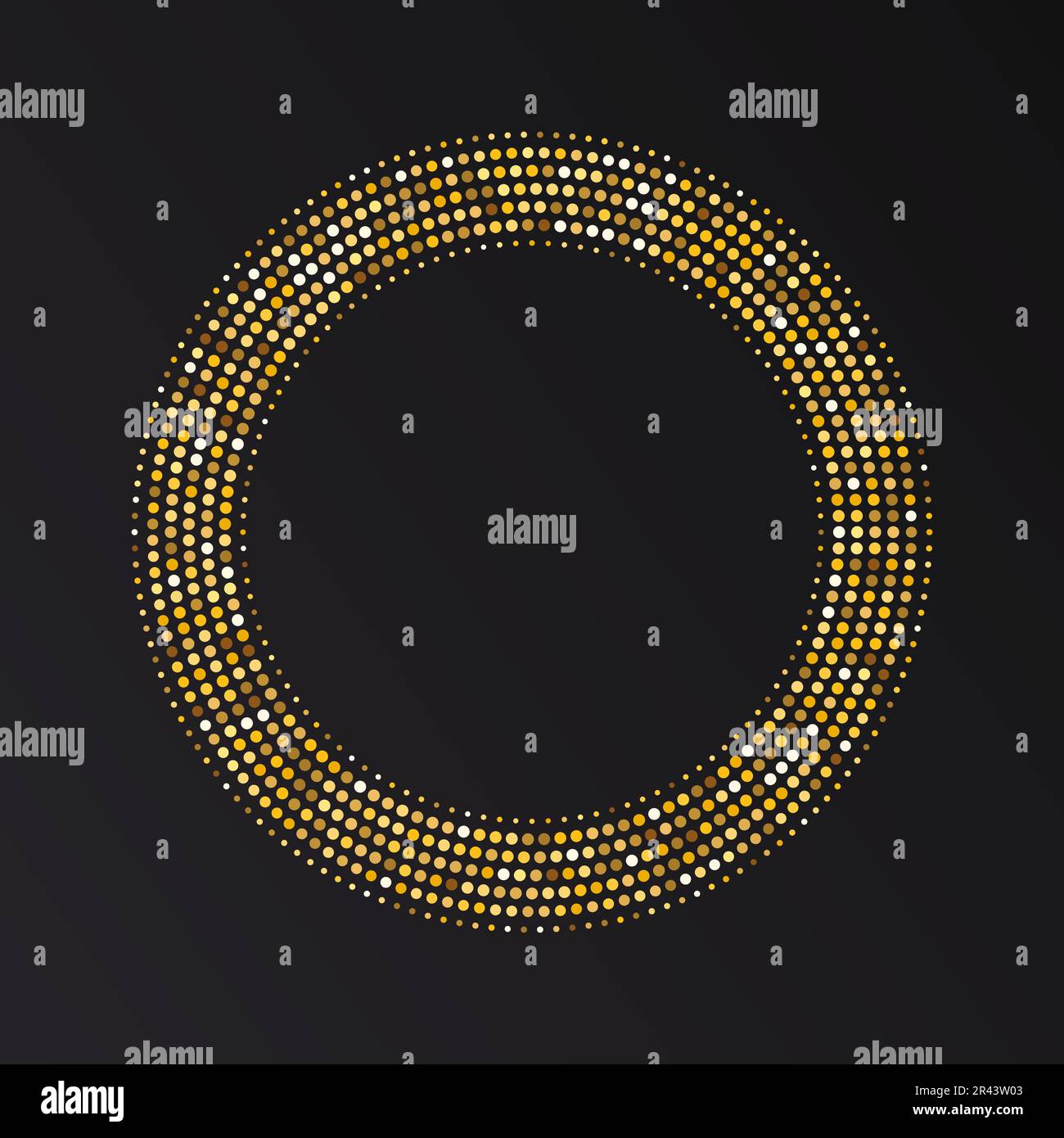 Gold Halftone round frame. Golden luxury Halftone circle logo Stock ...