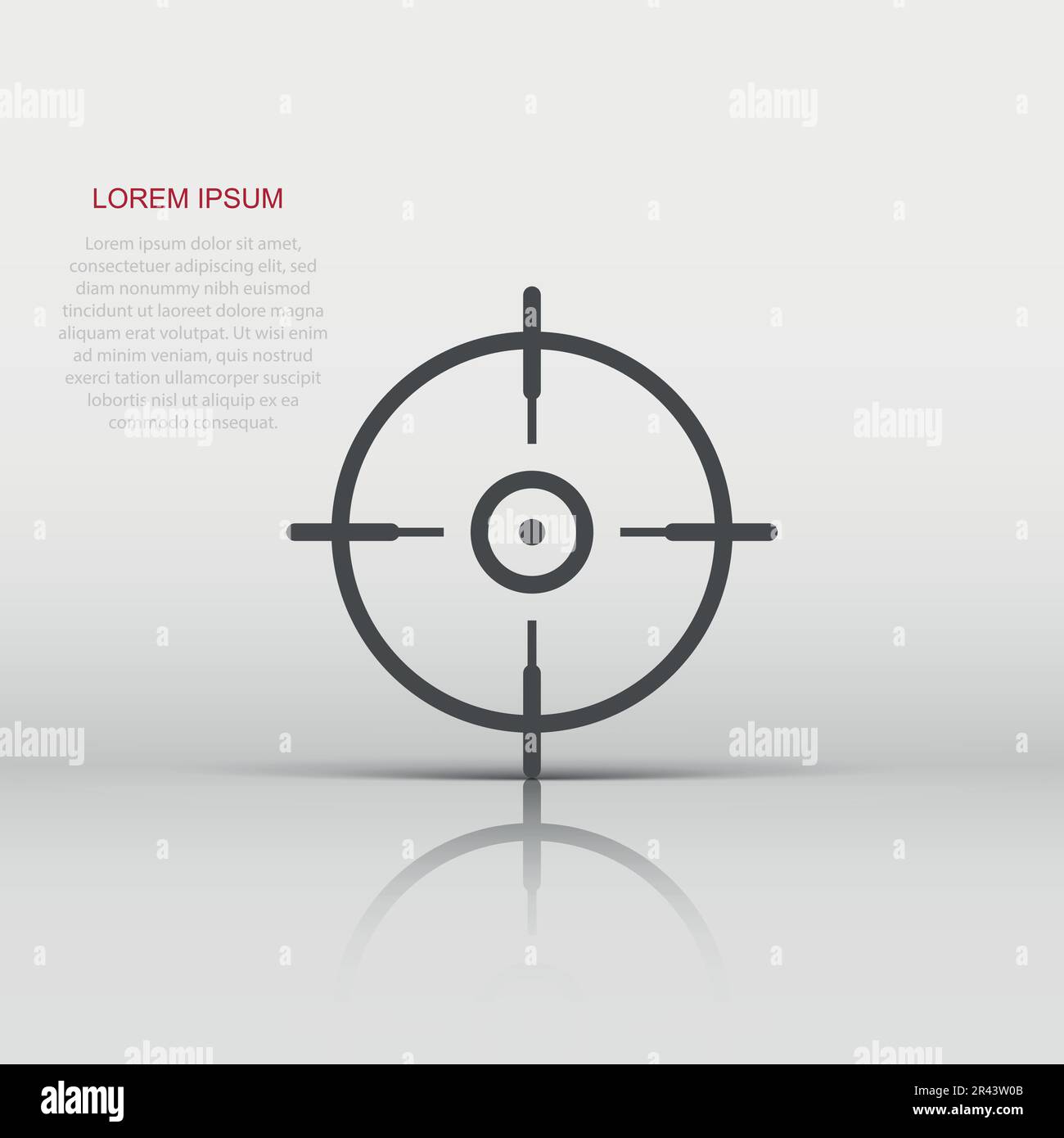 Shooting target vector icon in flat style. Aim sniper symbol ...