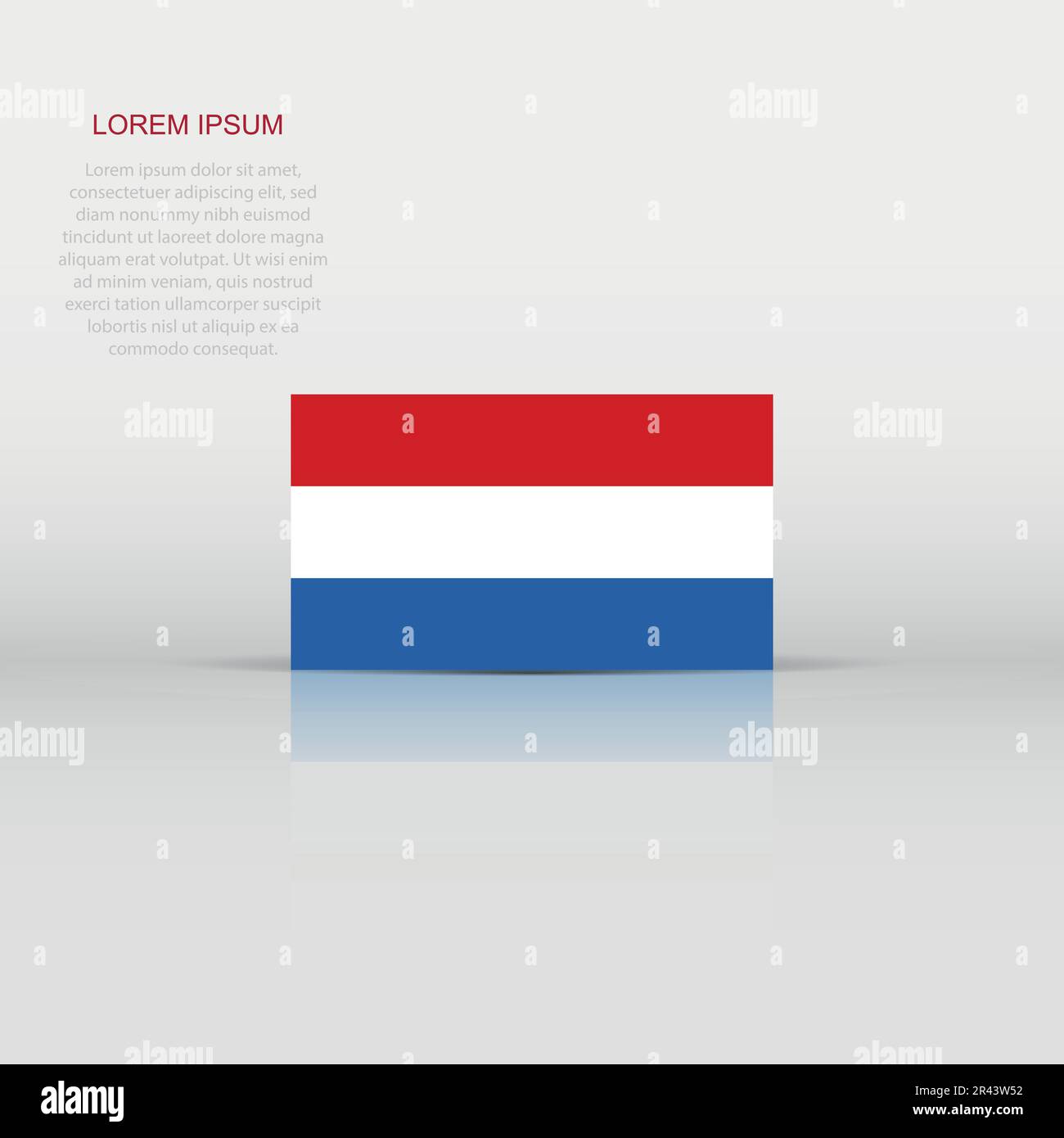 Netherlands flag icon in flat style. National sign vector illustration ...