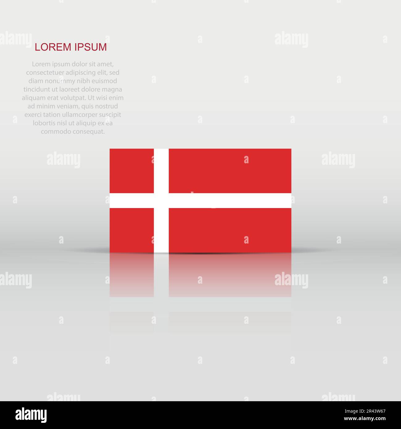 Denmark flag icon in flat style. National sign vector illustration ...