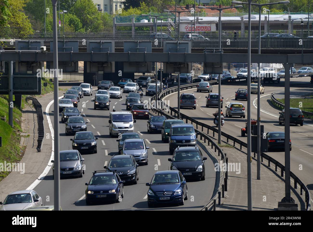 Traffic jam, city motorway A 100, Wilmersdorf, Berlin, Germany Stock ...