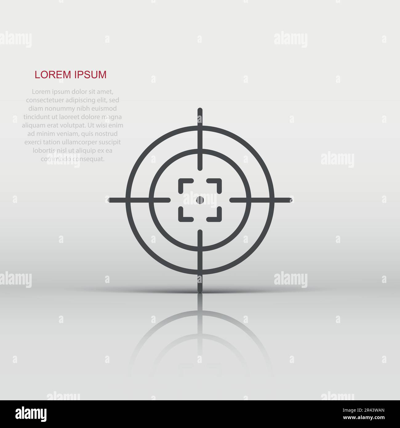 Shooting target vector icon in flat style. Aim sniper symbol ...