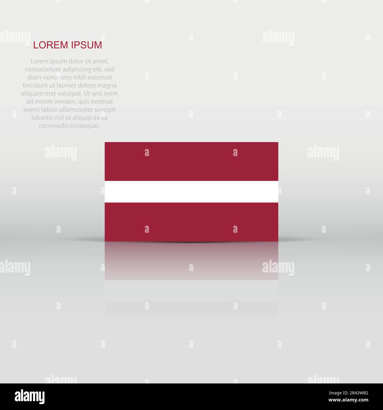 Latvia flag icon in flat style. National sign vector illustration ...