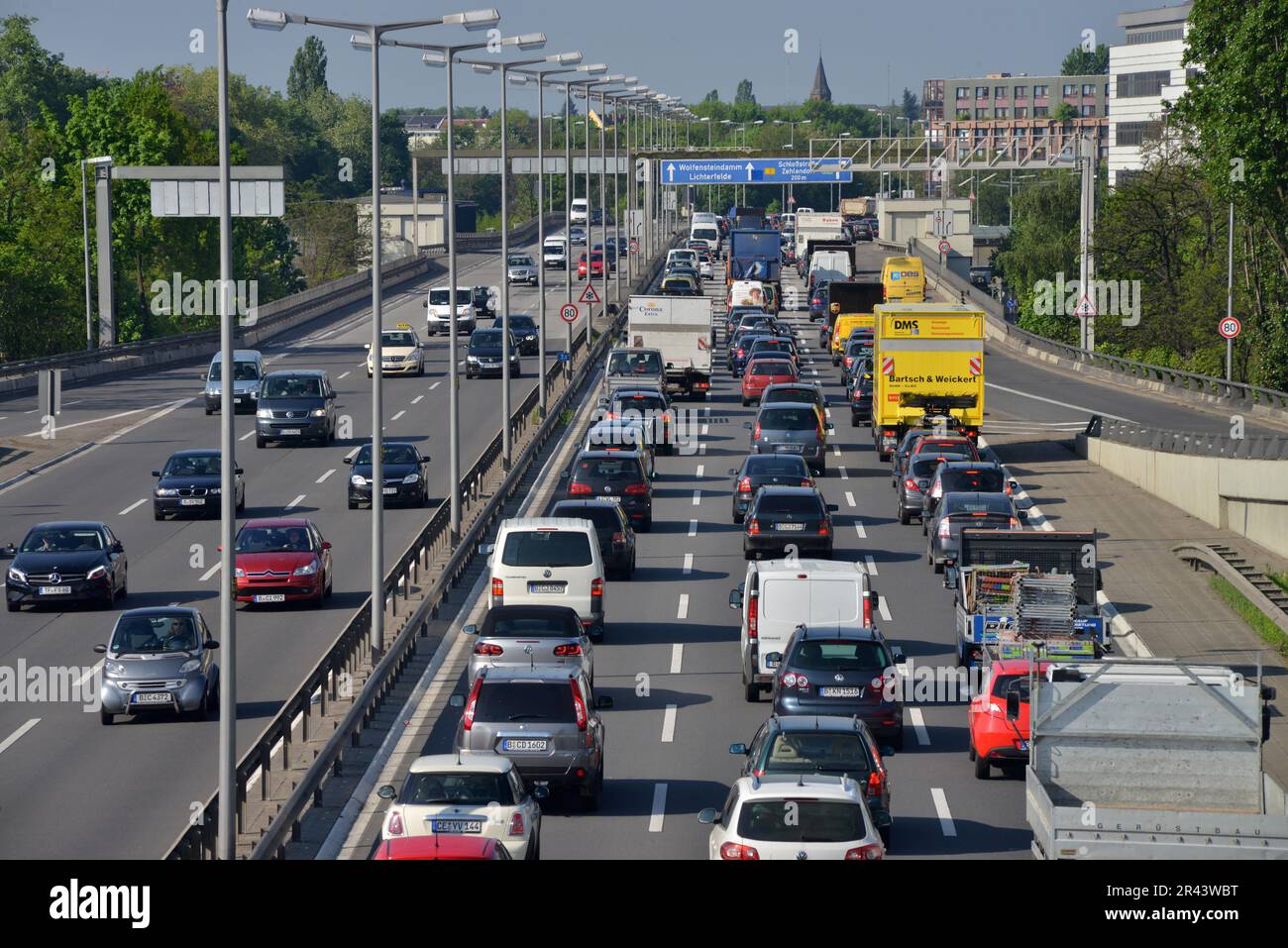 Traffic jam, city motorway A 103, Steglitz, Berlin, Germany Stock Photo ...